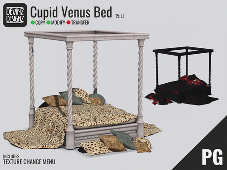 Second Life Marketplace - Cupid Venus Bed (PG)